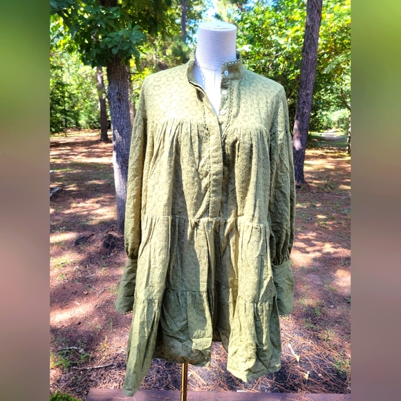 ASA Fashions | Dresses | Asa Fashion Olive Green Eyelet Smocked Tiered ...